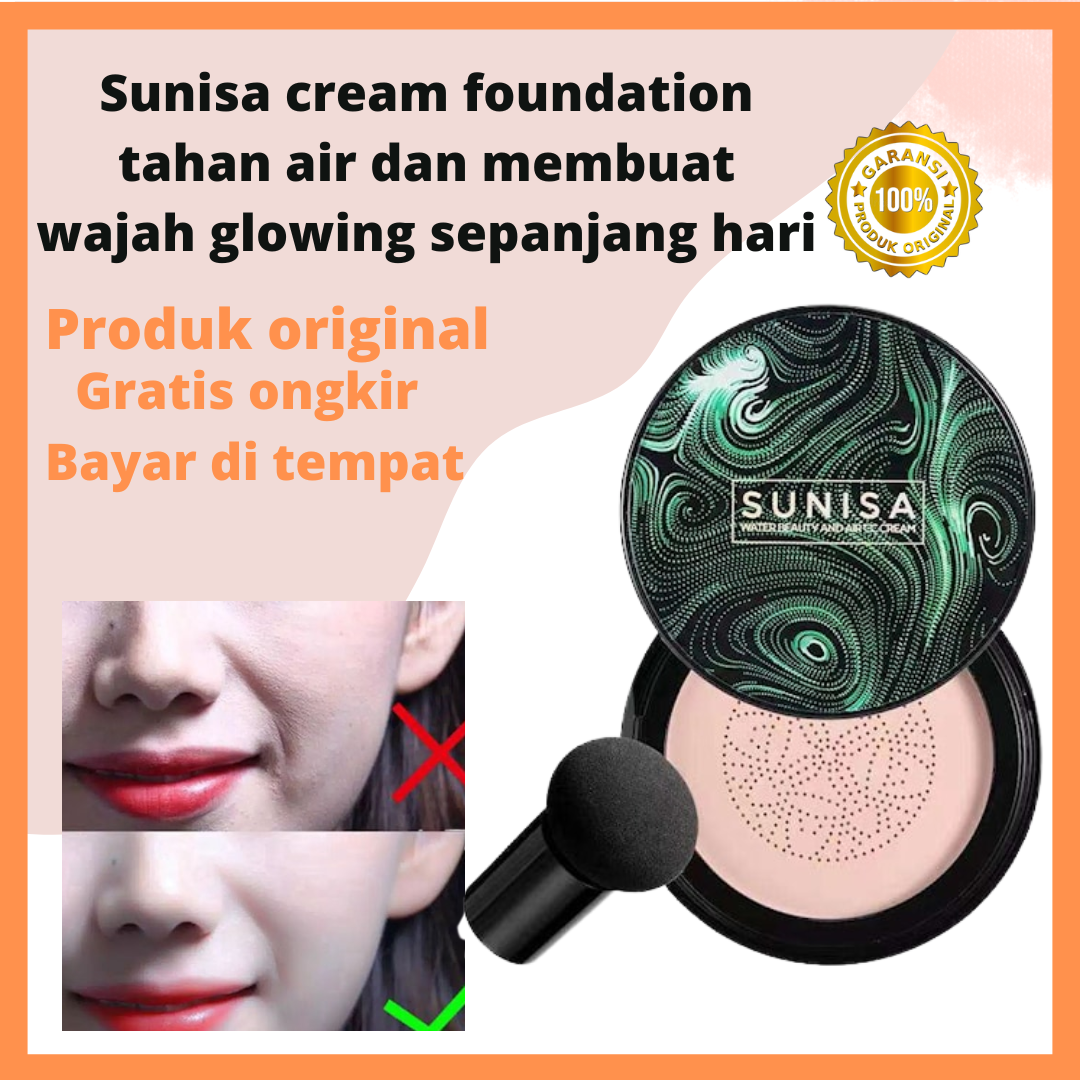 Sunisa Mushroom Head Air Coshion CC Cream Bedak Cushion Waterproof Menutupi Pori-pori | Lazada ...