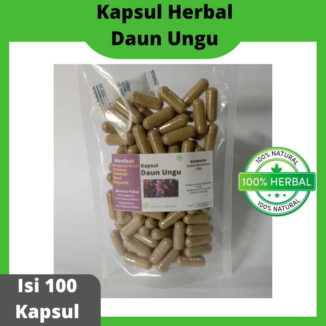daun ungu/daun handeulem isi 100 kapsul obat herbal alami wasir | Lazada Indonesia