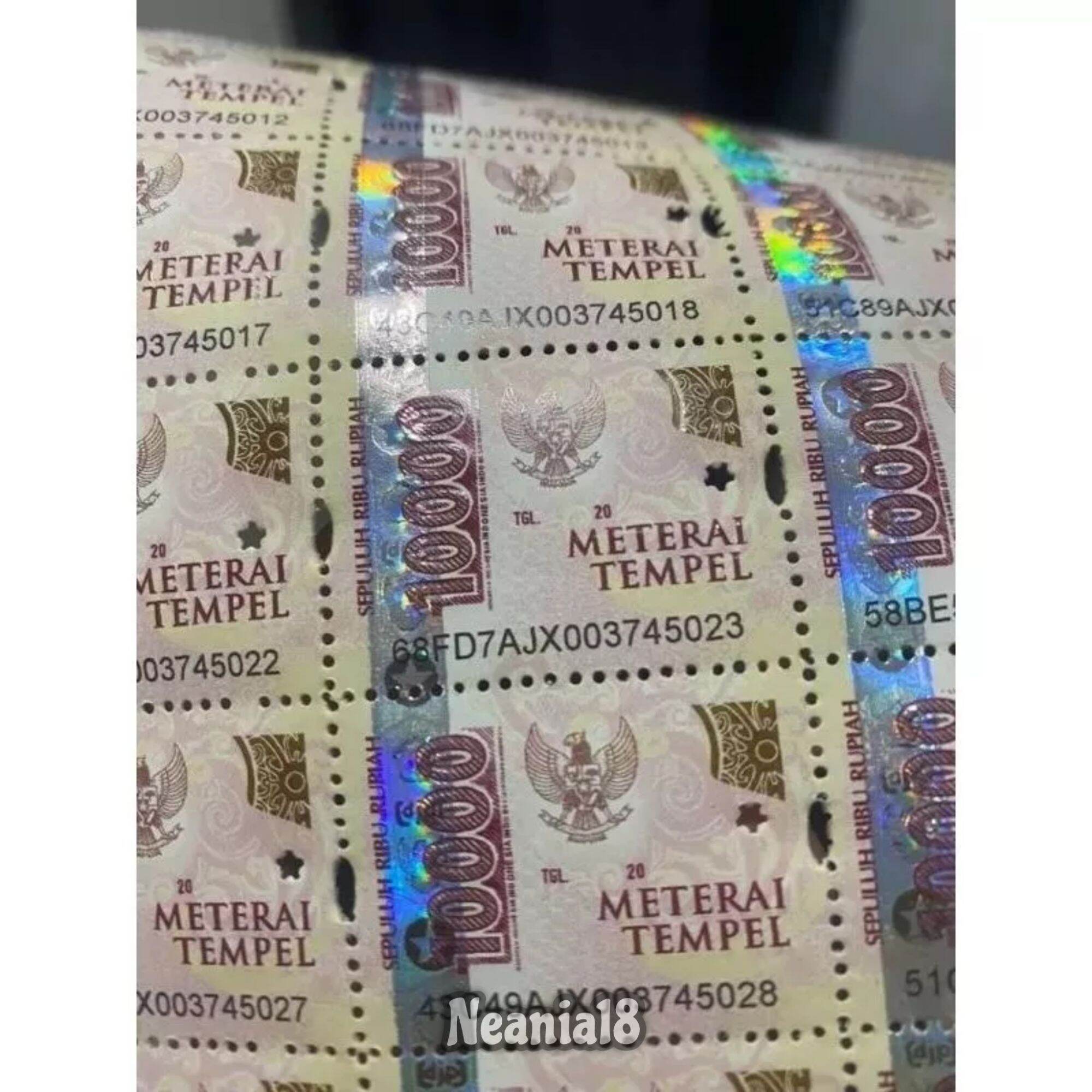 Materai Tempel 10000 Isi 15 Pcs Original | Lazada Indonesia