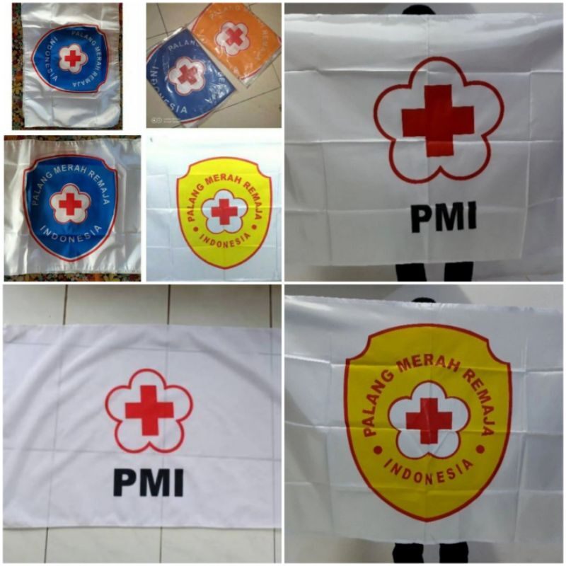 bendera PMI PMR WIRA MADYA ukuran 80x120cm(besar) dan kecil (60x90cm ...