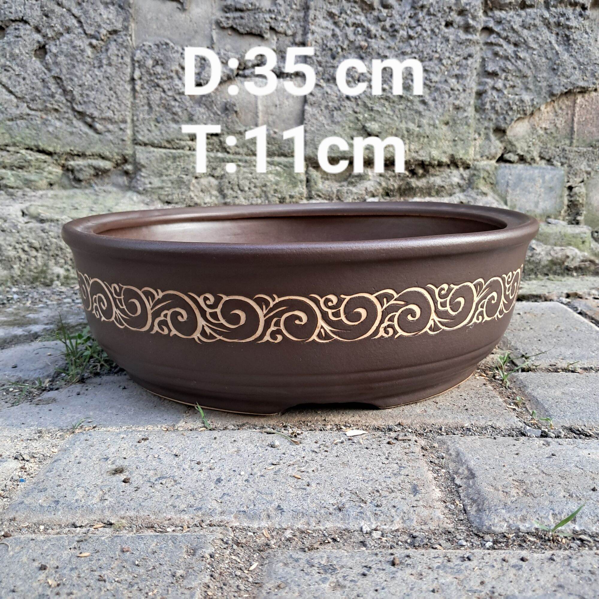 pot keramik bonsai medium bulat | Lazada Indonesia