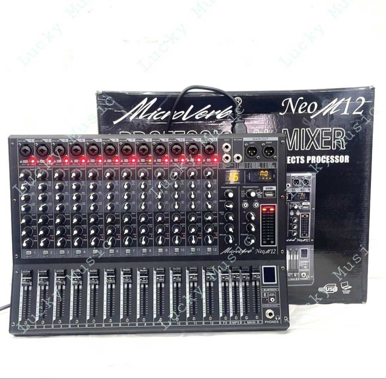 Mixer microverb Election 12 Original dan mixer Neo M12 Original Bluetooth USB Gift Random ...