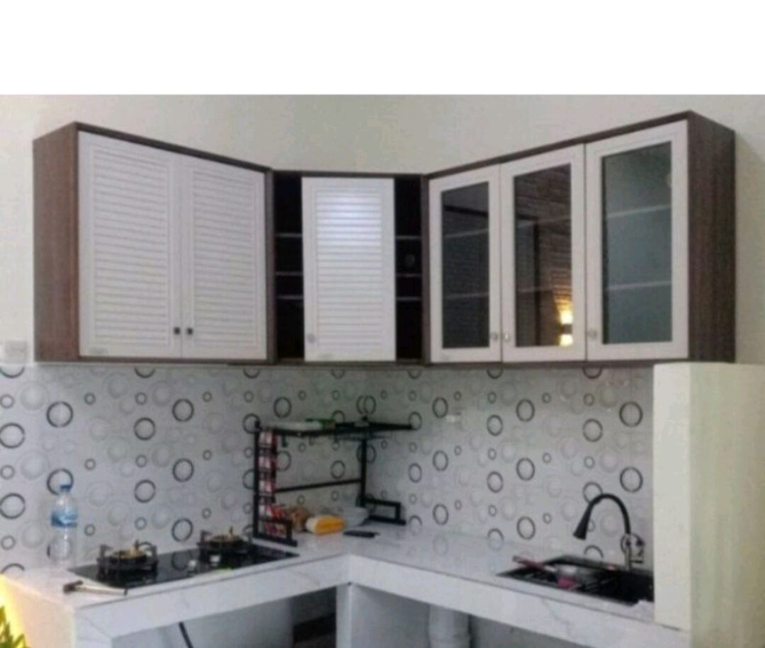 lemari gantung/ rak gantung lemari dapur 6 pintu leter L | Lazada Indonesia
