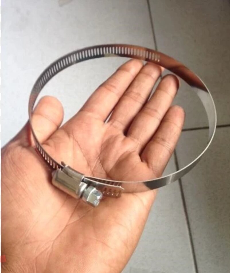 Klem stainless 5 in / klem pipa flexible 5" / klem flexibel cerobong ...