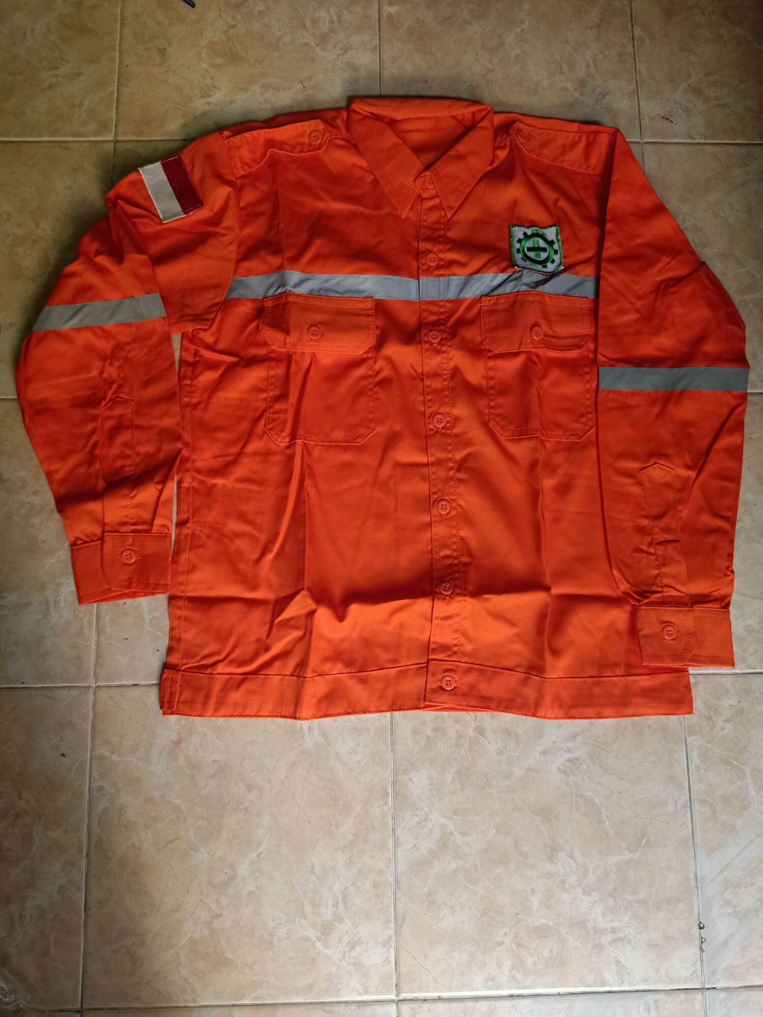 baju wearepack safety lengan panjang warna orange proyek teknisi ...