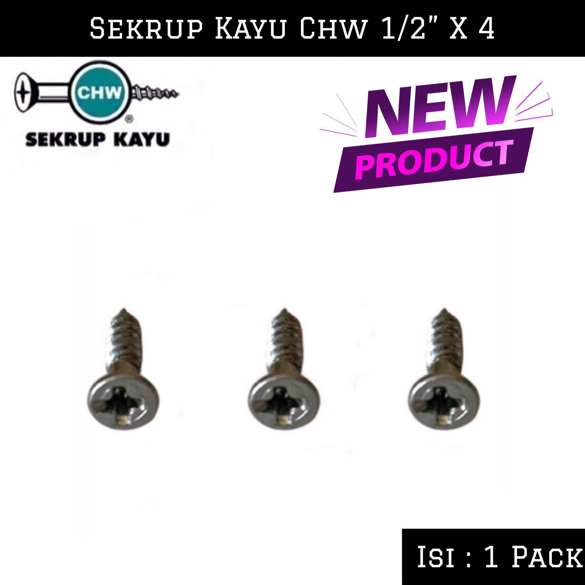 (Pack) 1/2” x 4 Sekrup + Kayu CHW Steel Skrup Wood | Lazada Indonesia