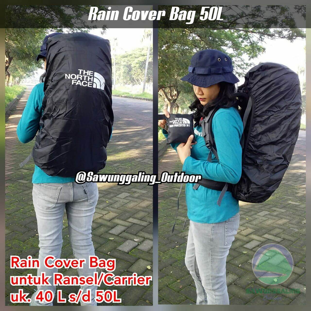 Rain Cover Bag - Mantel Tas Carrier Kapasitas 45L 50L hingga 55L ...