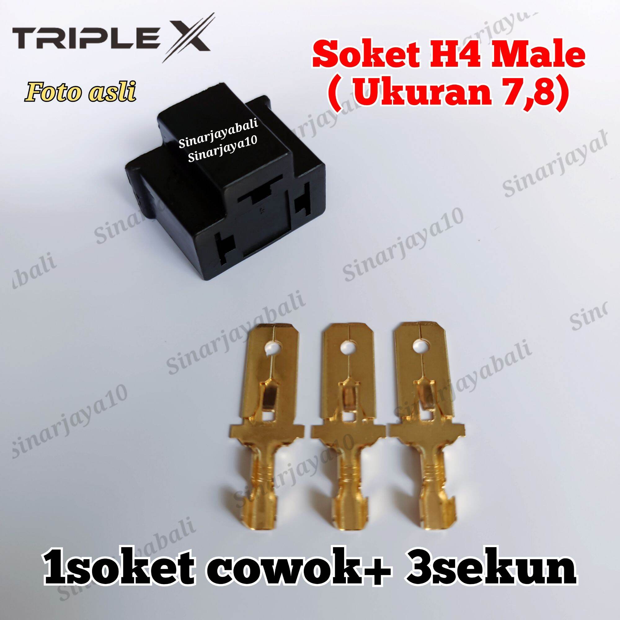 soket h4 socket lampu h4 konektor female male cowok cewek connector ...