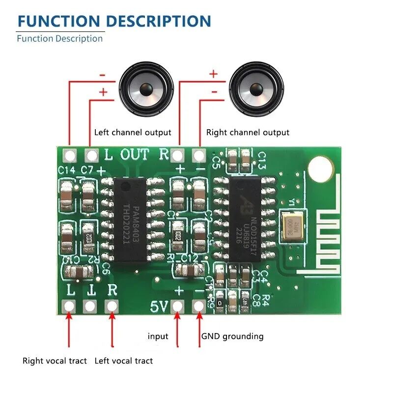CA-8469 5V Bluetooth Amplifier Module PAM8403 Amplifier+CA-6928 5.0 ...