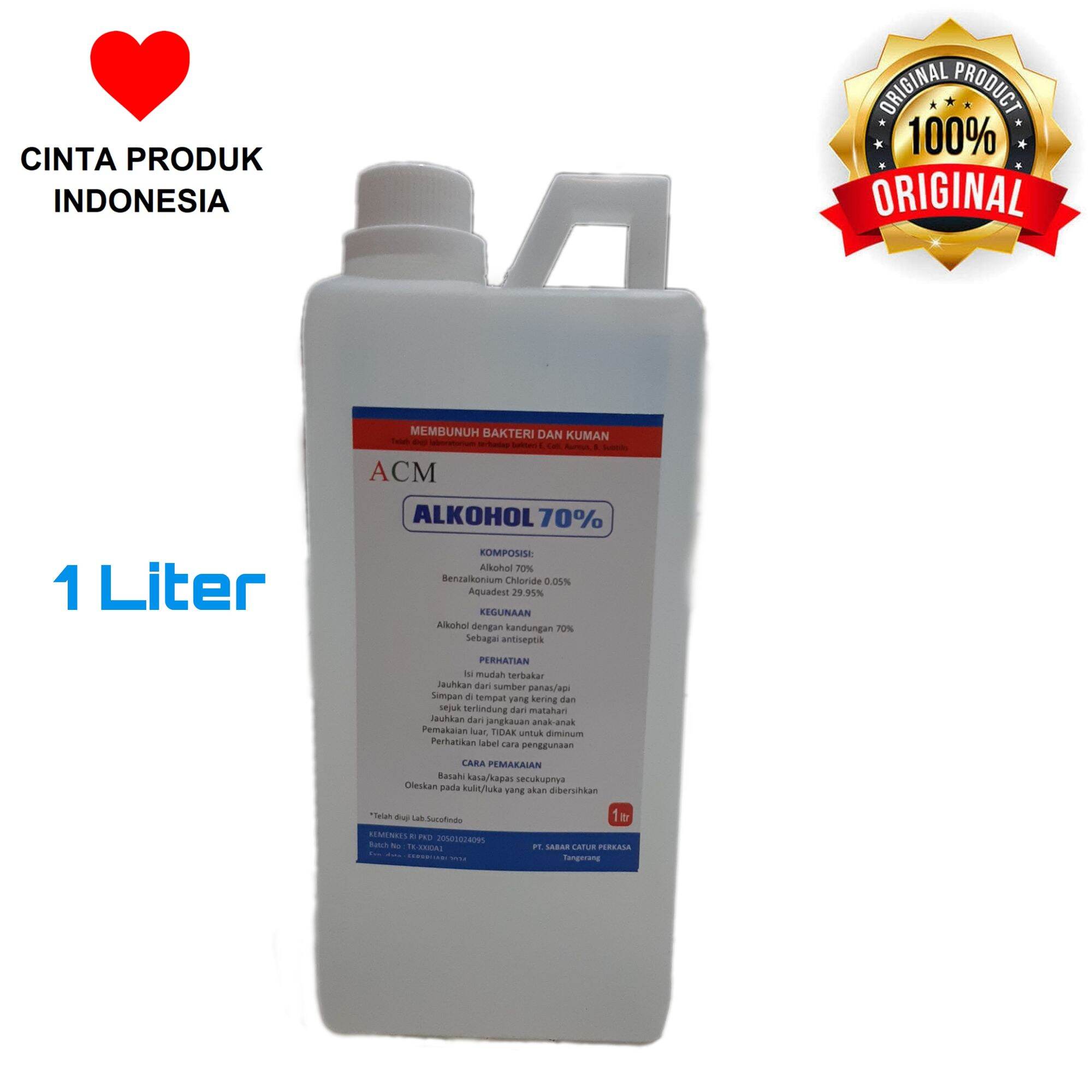 ACM Alkohol 70% Kemasan 1 Liter Botol Kotak | Lazada Indonesia