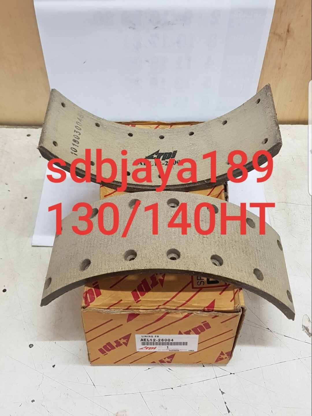 brake lining kampas rem depan hino dutro dyna saurus ht 130 140 ht hrg ...