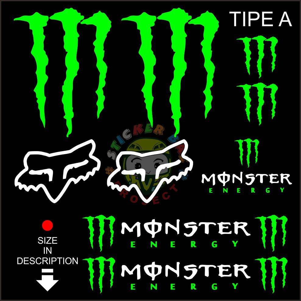 Stiker cutting - stiker monster energy stiker helm cross /full face ...