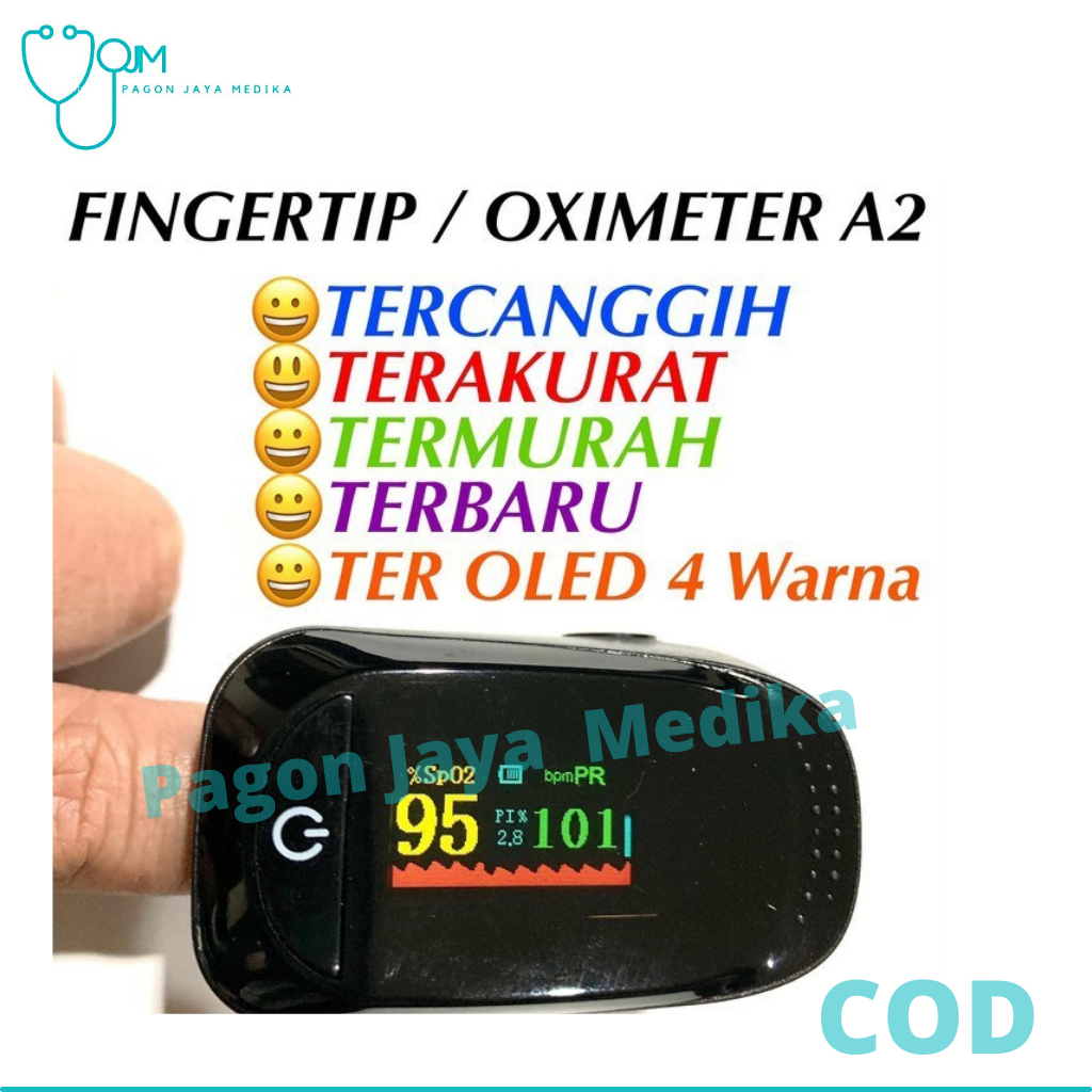 COD- Fingertip pulse Oxymeter A2 L88 Saturasi Oxymeter lcd Alat ukur O2 ...