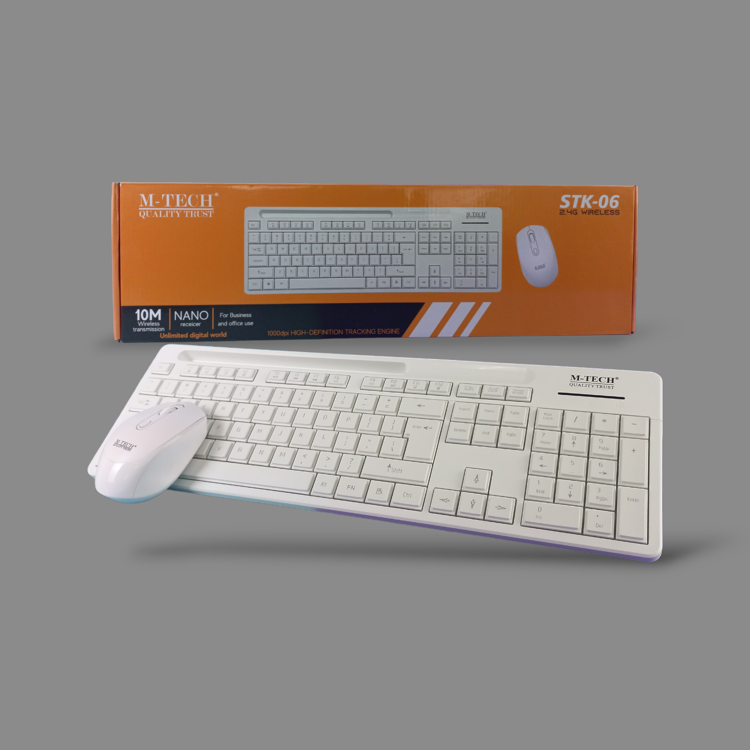 M-Tech Original Keyboard Combo Mouse Wireless STK-06 With Phone Holder ...