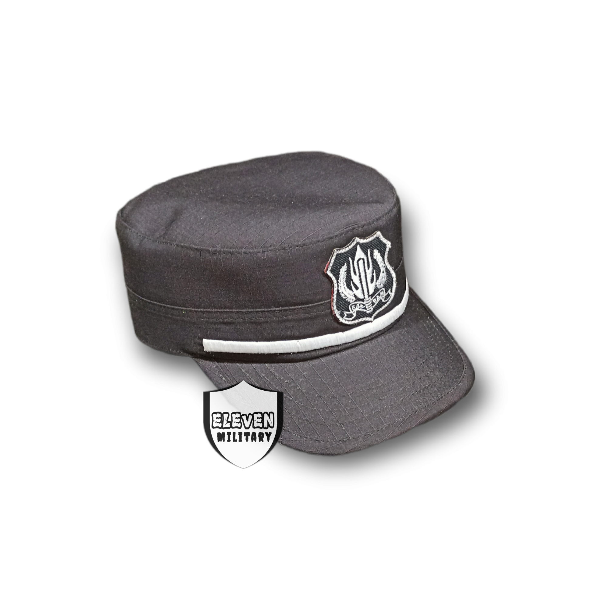 TOPI SATPAM TERBARU WARNA COKLAT LIS PUTIH MODEL KOMANDO | Lazada Indonesia