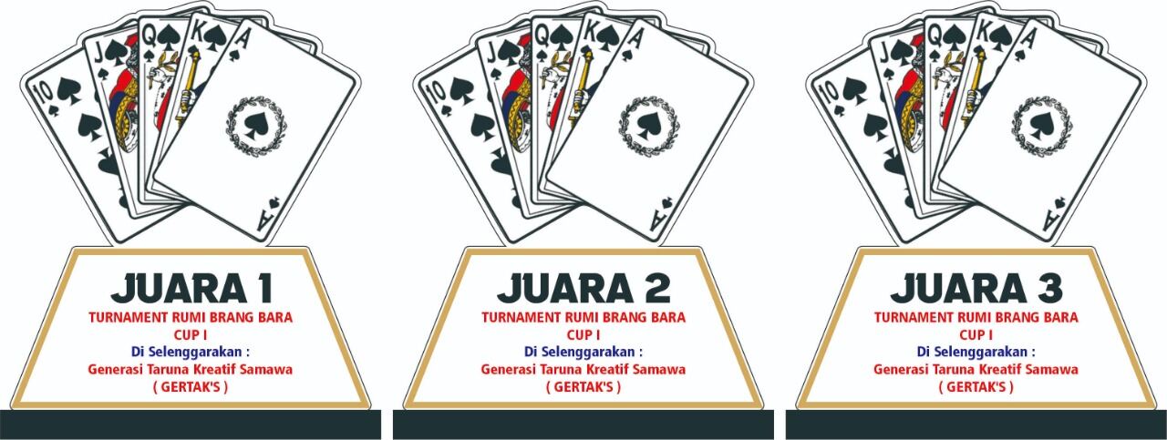 Plakat Juara Remi, Plakat Juara Gaple, Plakat bisa custom desain ...