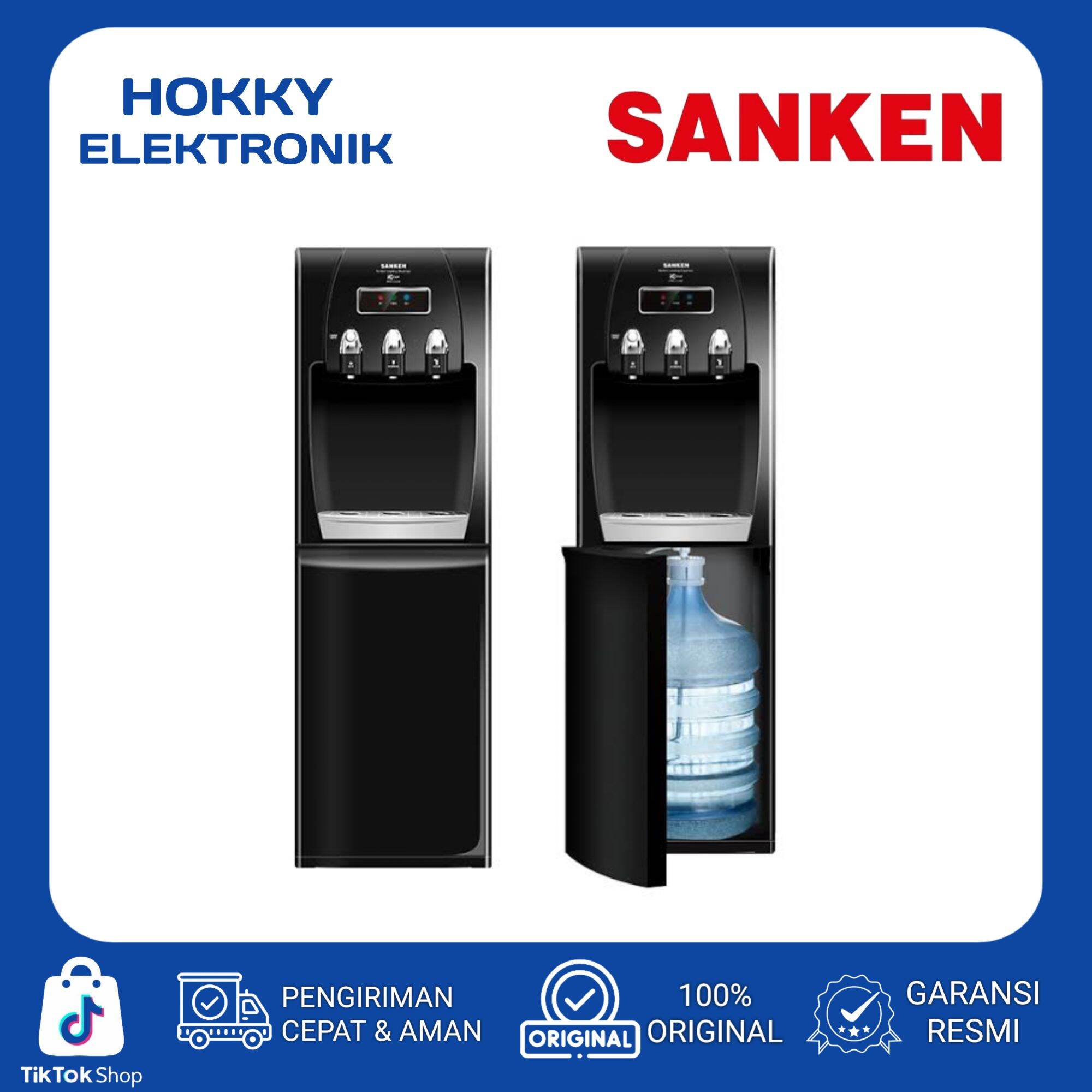SANKEN HWD-C520IC DISPENSER GALON BAWAH HITAM 3 KRAN HWD-C520IC ...