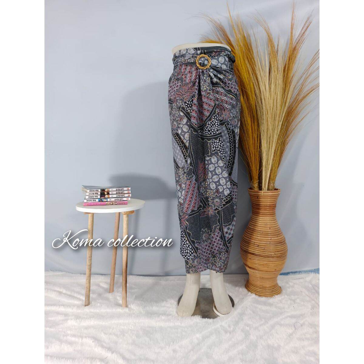 Rok Lilit Batik Moderen Pinggir Biru Rok Wisuda Rok Lilit Serut Rok ...