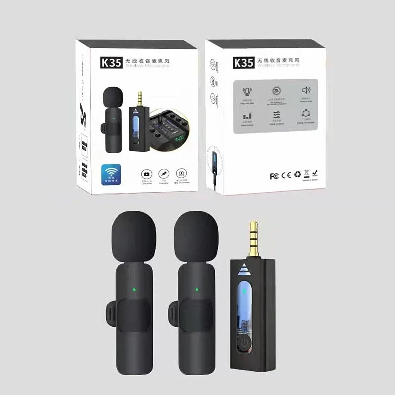 Mic kancing Mikrofon Nirkabel Lavalier Mic Portabel Audio Video ...