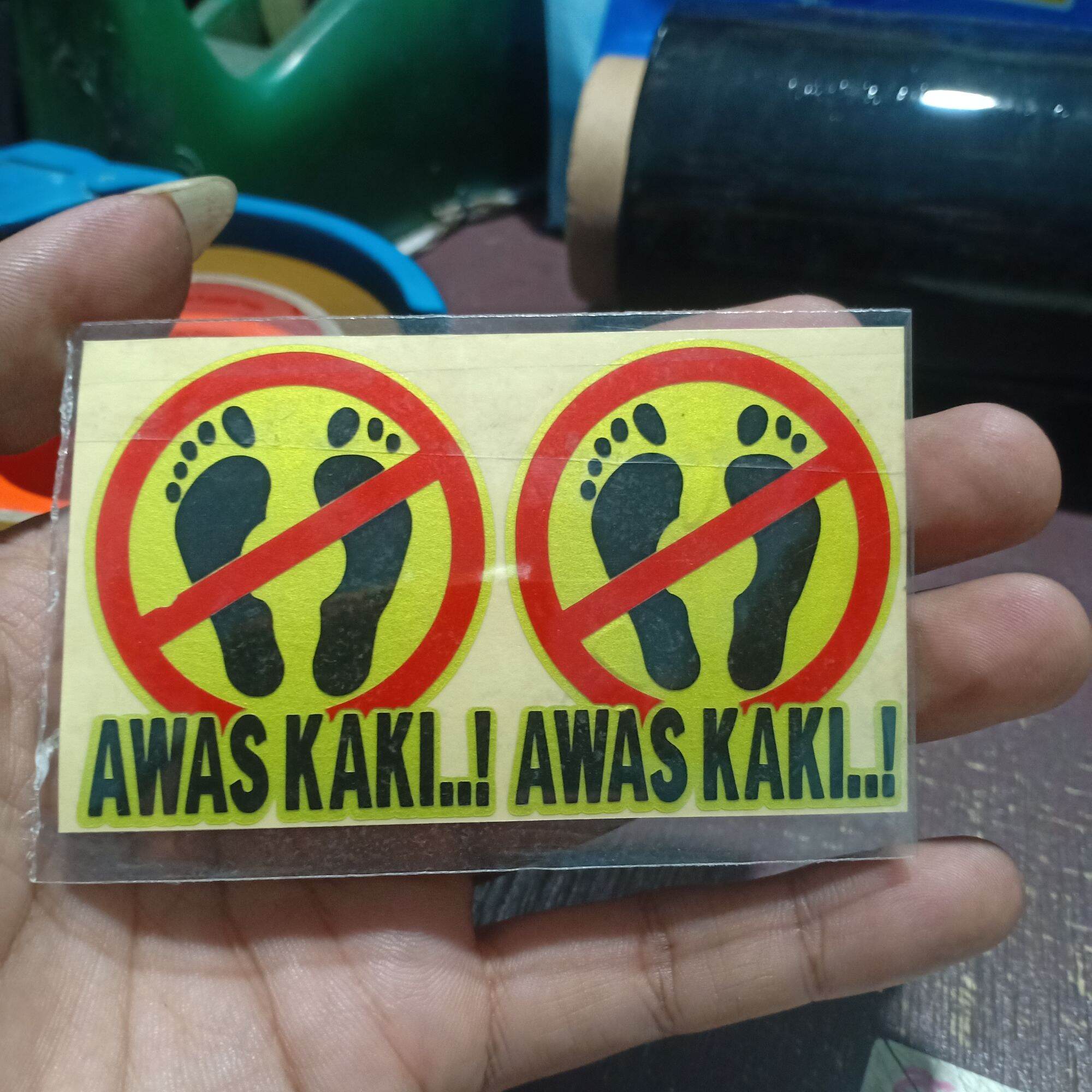sticker awas kaki | Lazada Indonesia