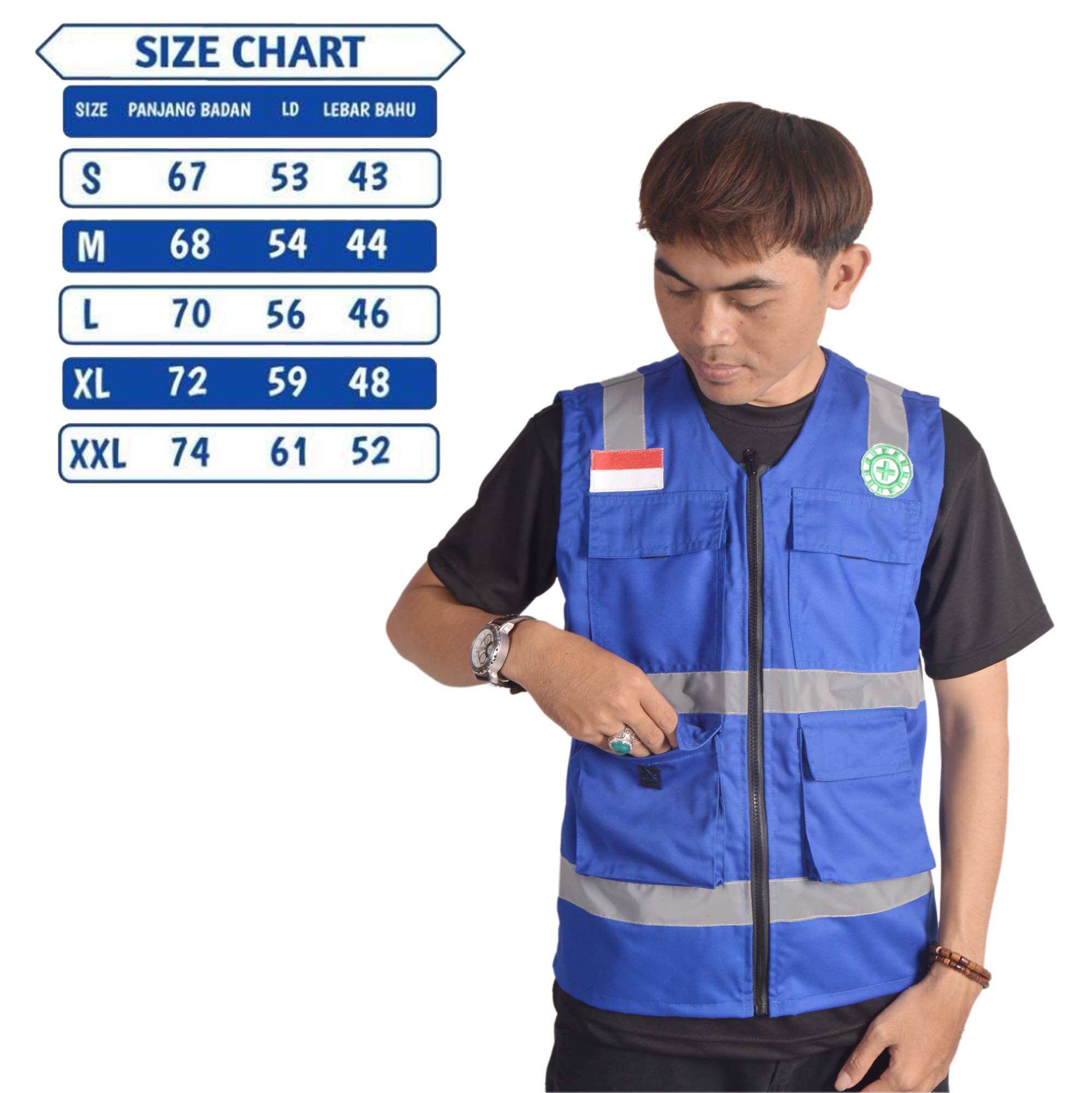 Rompi safety|rompi lapangan|rompi k3|rompi proyek|rompi safety biru ...
