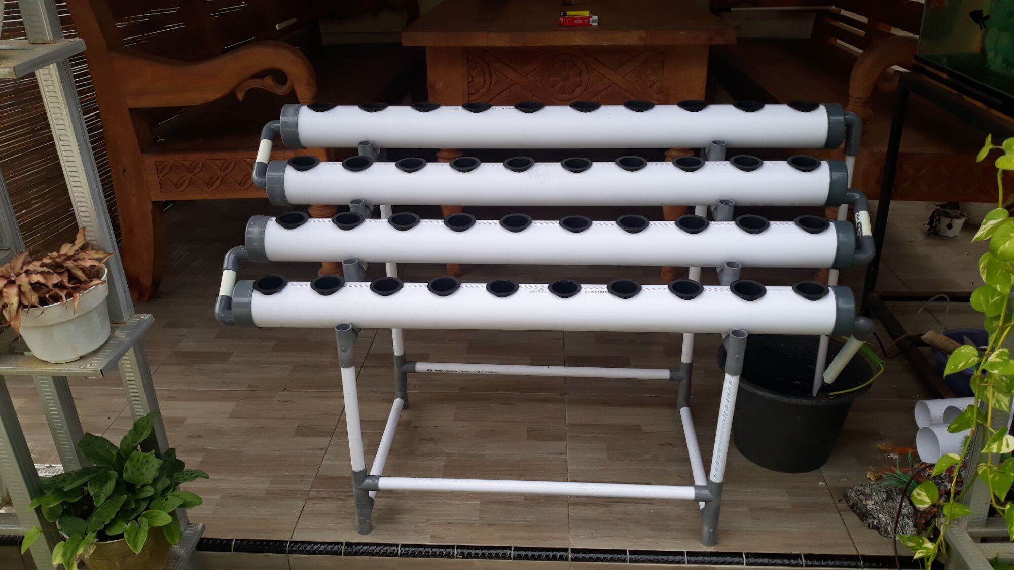 Instalasi Hidroponik Set DFT NFT 2,5 Inchi + Rangka + Netpot + Pompa ...