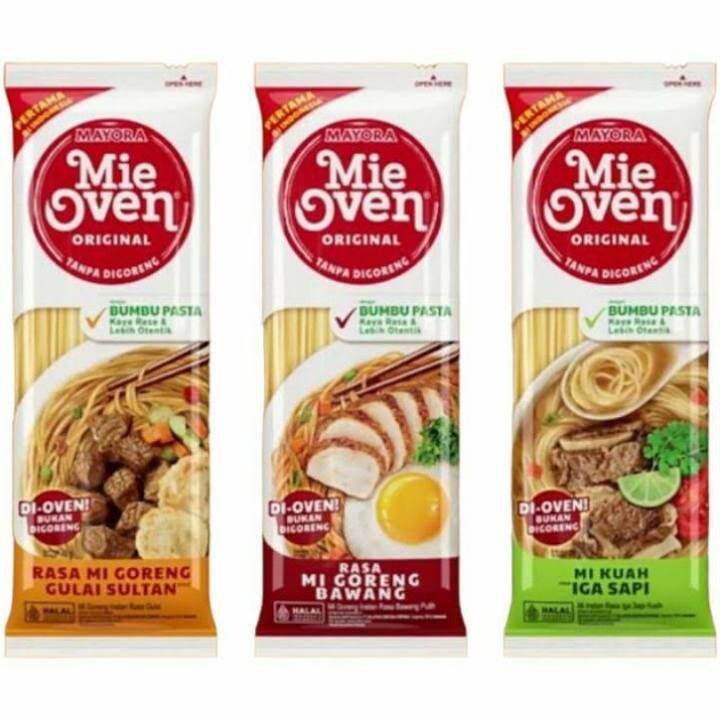 MIE OVEN MAYORA 71 gram Kuah Iga Sapi,Mi Goreng Gulai Sultan & Goreng ...