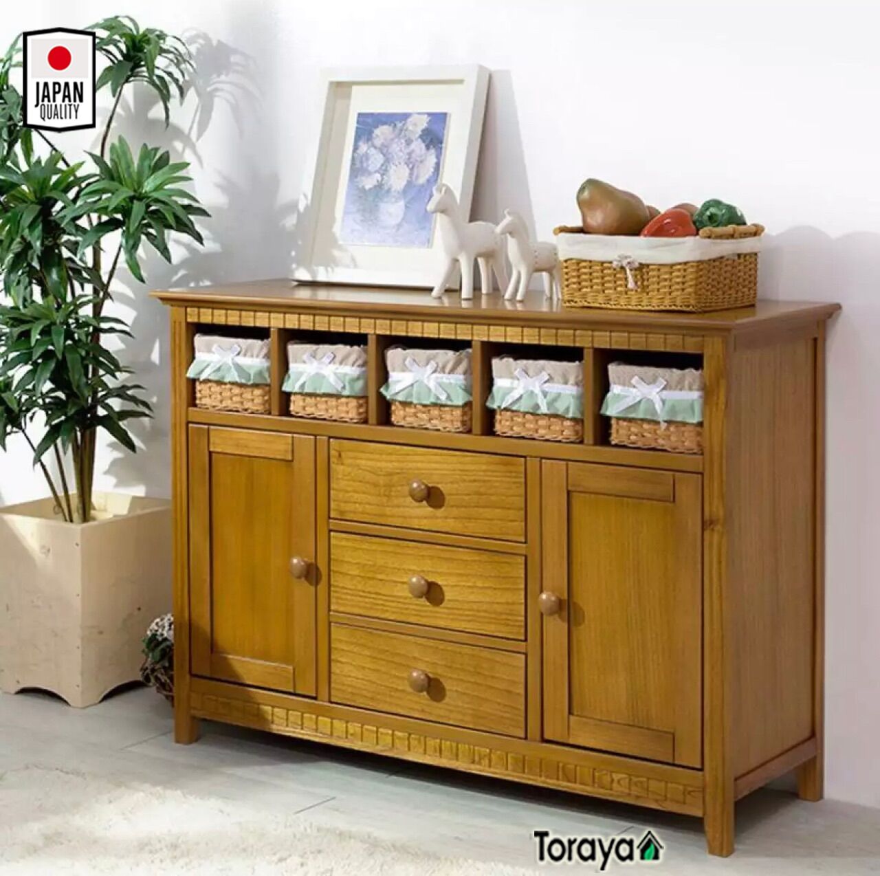 Toraya Lemari Bupet Penyimpanan Laci Rotan Kayu Minimalis Modern EZ ...