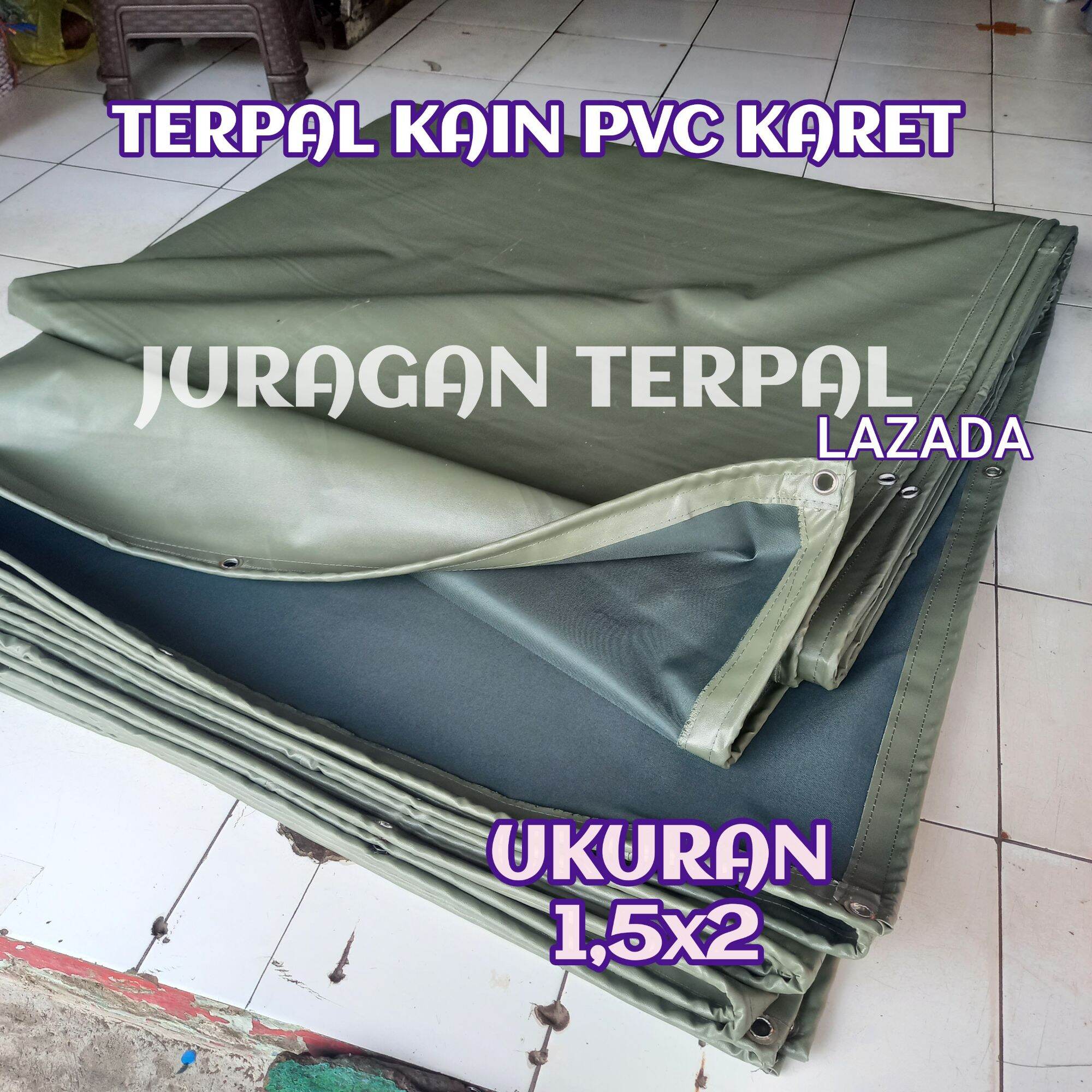 terpal kain cv tentara pvc karet ukuran 1,5x2 | Lazada Indonesia