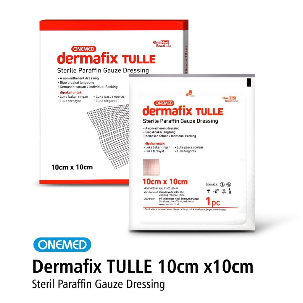 DERMAFIX TULLE 10x10cm PARAFFIN GAUZE ONEMED 1 PCS | Lazada Indonesia