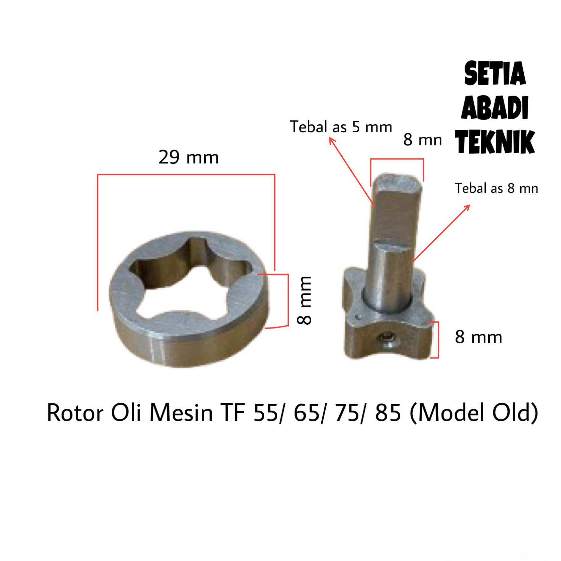 Rotor Oli/ Isi Pompa Oli Mesin Diesel Yanmar TF 55/ 65/ 75/ 85 (Model ...