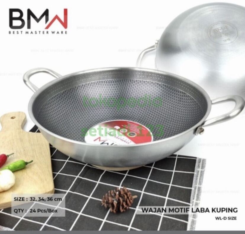 wajan kuali penggorengan / wajan motif laba wok pan masak anti lengket -32cm | Lazada Indonesia
