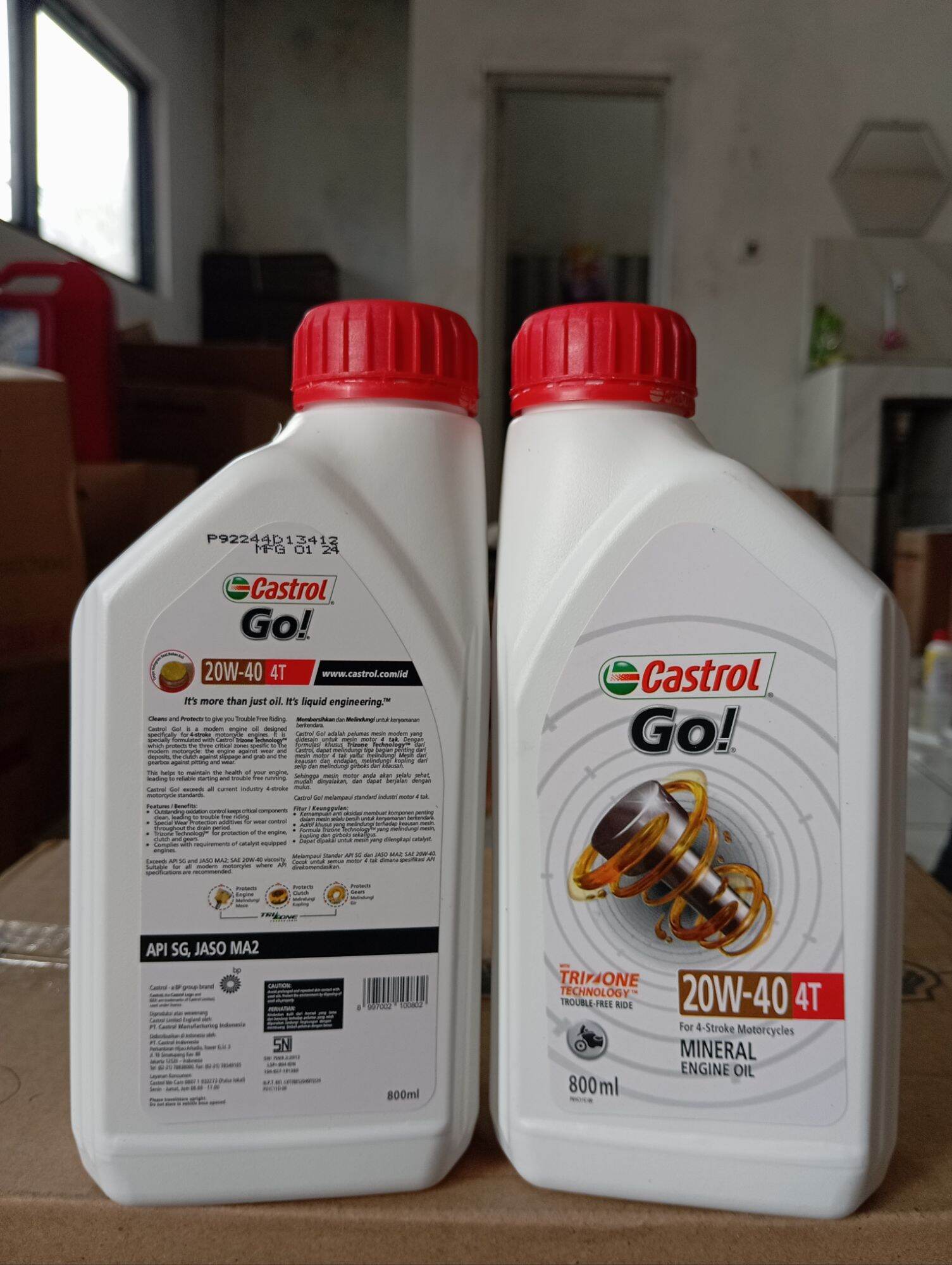 Oli Motor Castrol Go 4T 800 ml SAE 20W-40AT Kemasan Putih | Lazada ...