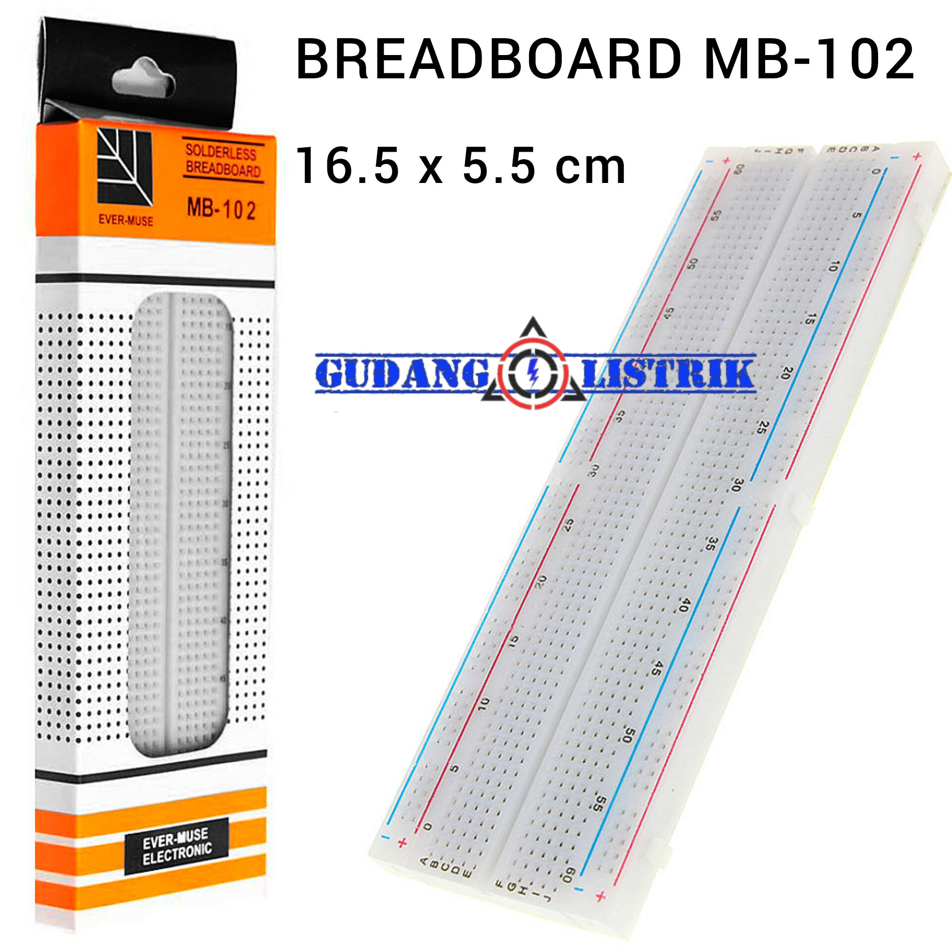 Breadboard MB-102 MB102 830 Point Solderless PCB Project Board Arduino Dan Sirkuit | Lazada ...