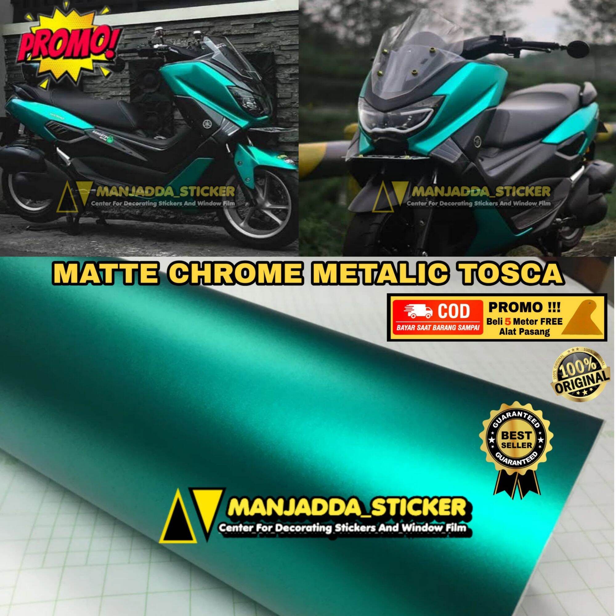 Sticker Skotlet Motor Warna Hijau Tosca Stiker Metalic Doff | Lazada ...