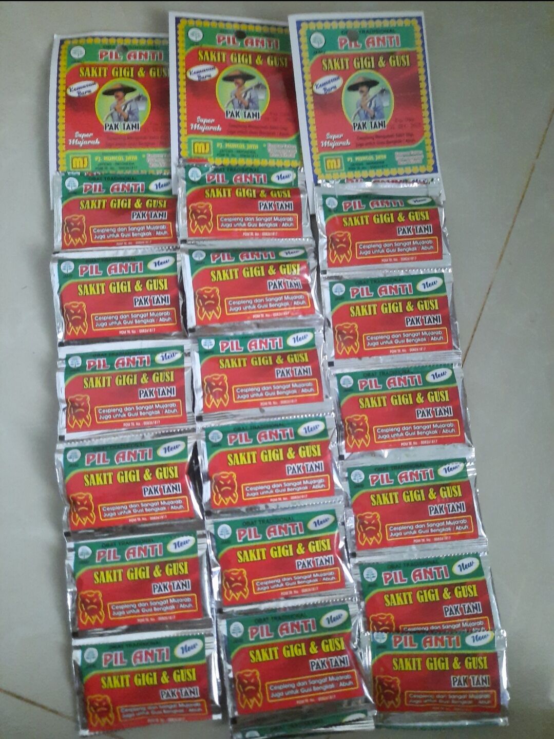 12 Sachet pil pa tani obat sakit gigi original manjur | Lazada Indonesia