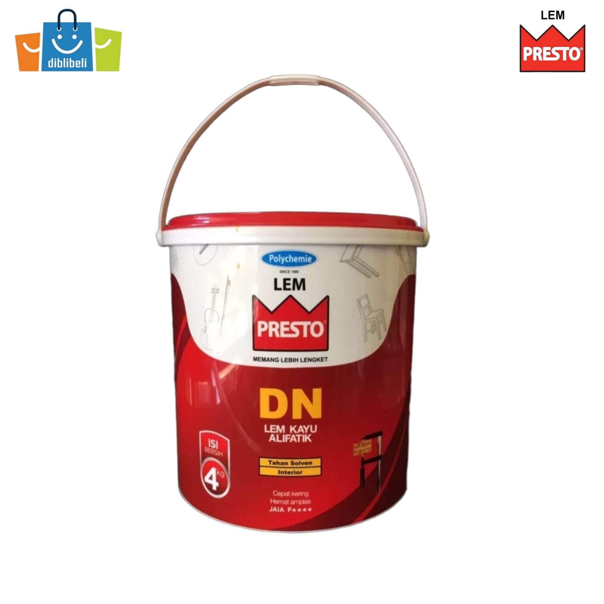 Lem Kayu Presto DN 4kg Lem Kayu Alifatik Untuk Kerajinan Kayu Kusen ...