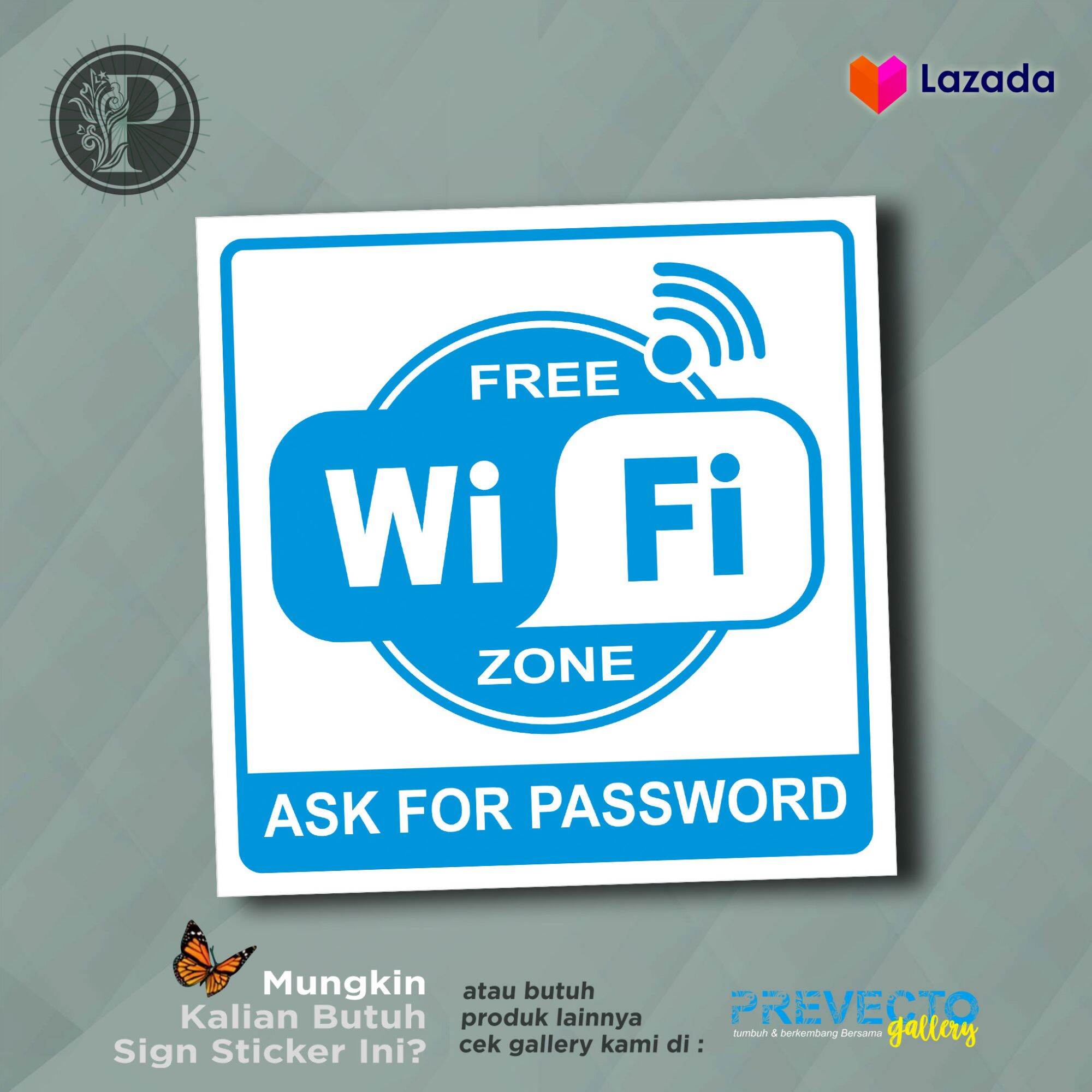 Stiker Free WiFi Zone Ask For Password | Lazada Indonesia