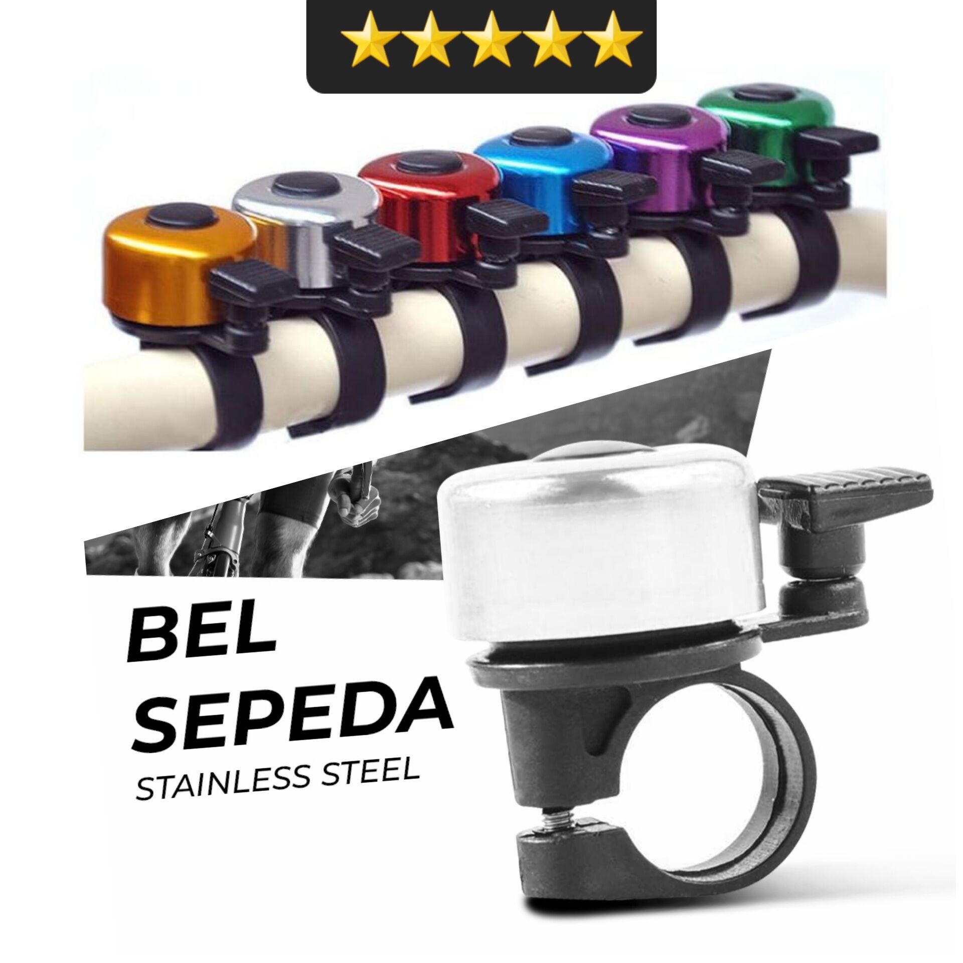 KUALITAS BAGUS BEL SEPEDA STAINLESS STEEL BELL SEPEDA KLAKSON SEPEDA ...