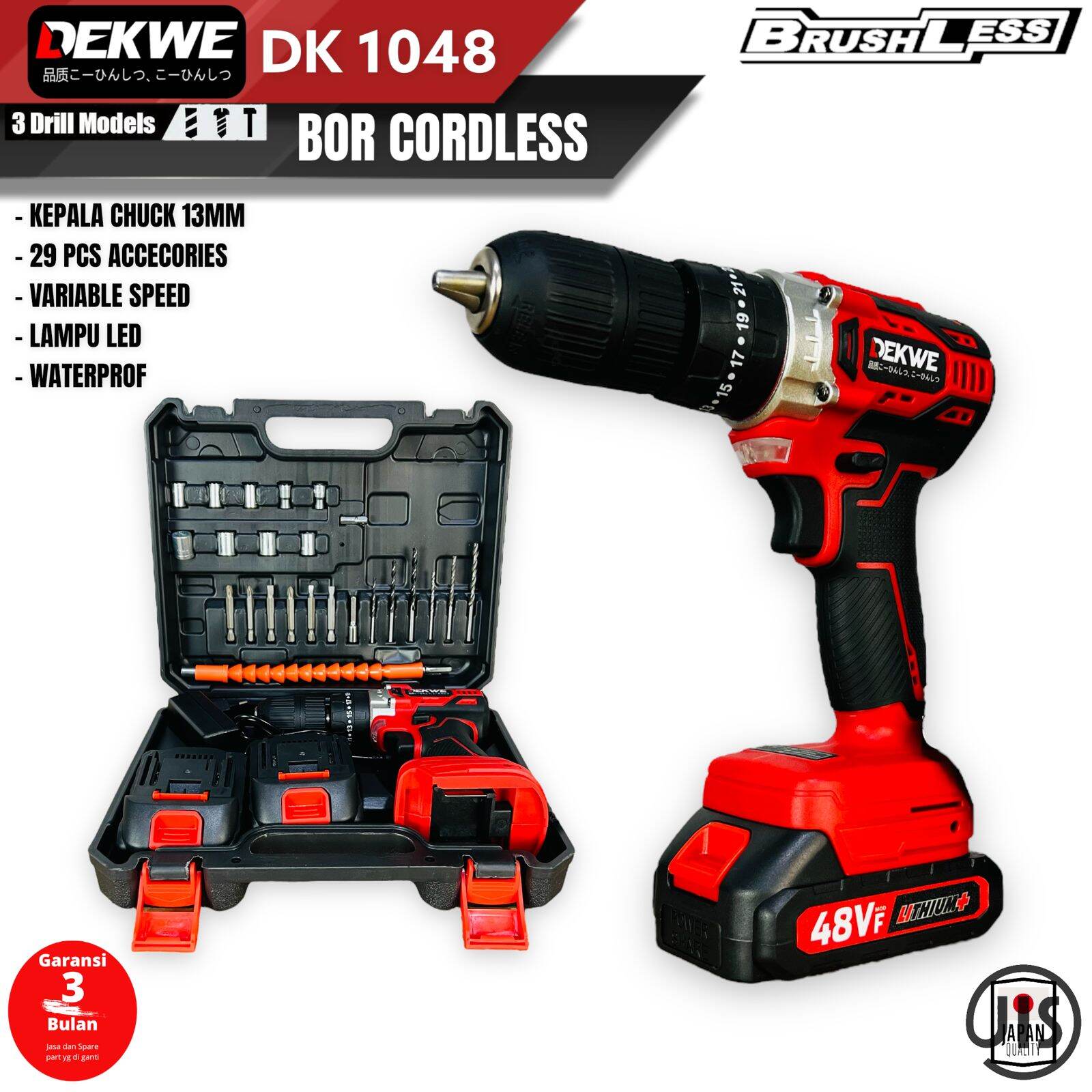 Mesin Bor Cordless Baterai DEKWE 48V Fullset | Lazada Indonesia