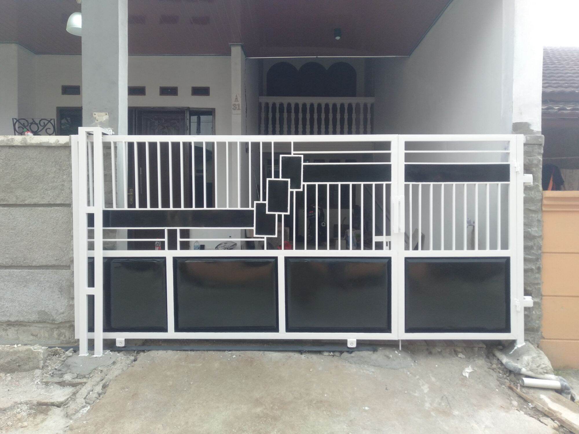 pagar dorong pagar minimalis kombinasi plat | Lazada Indonesia