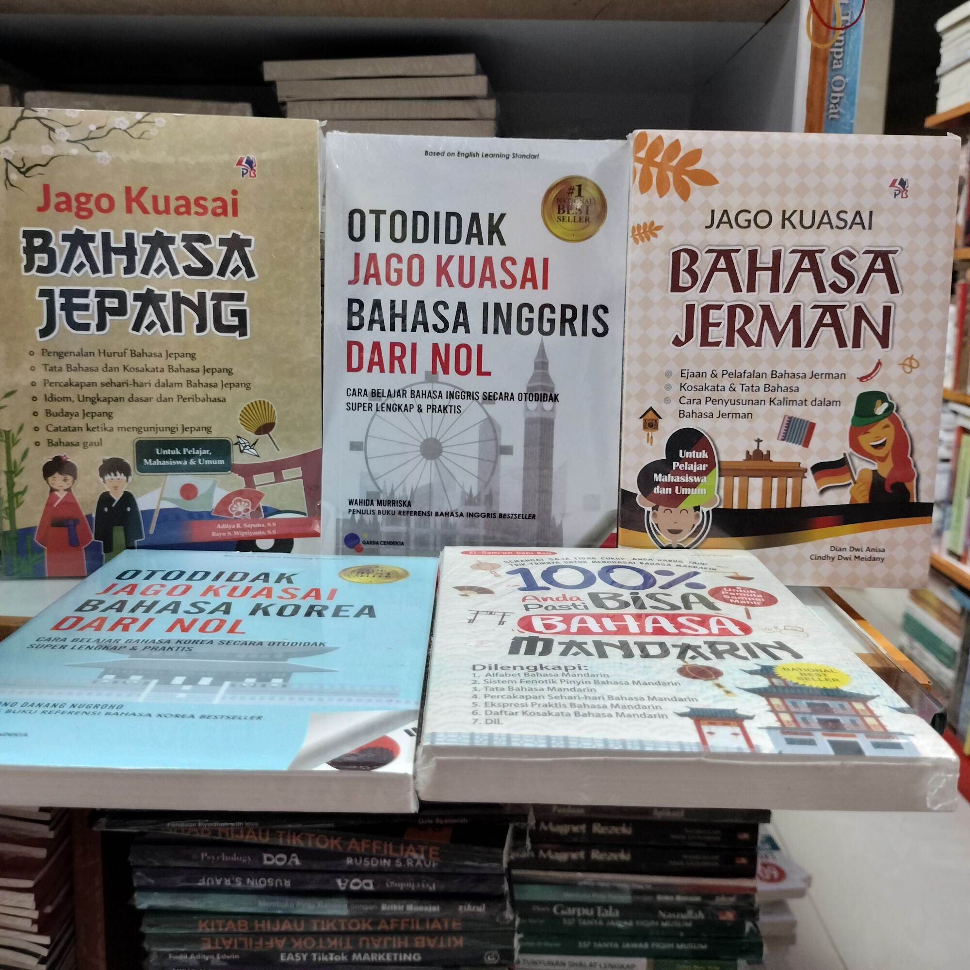 Paket 5 buku jago kuasai bahasa Jepang, otodidak jago kuasai bahasa Inggris dari nol, jago ...