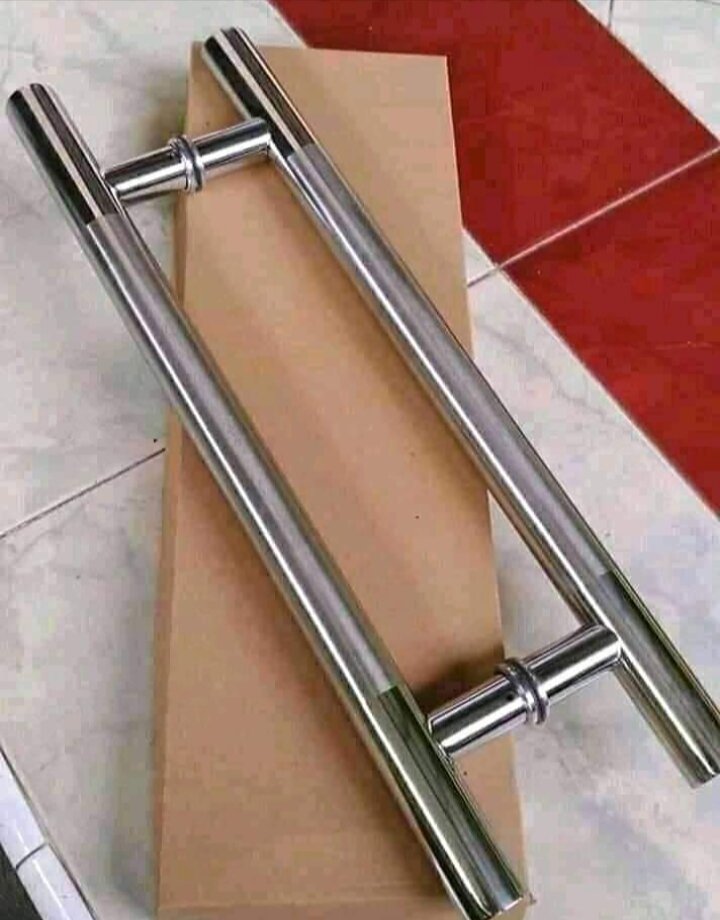 Handle Pintu Kaca suling Baut Tembus Stainless 33cm / Handle Pintu Baut ...