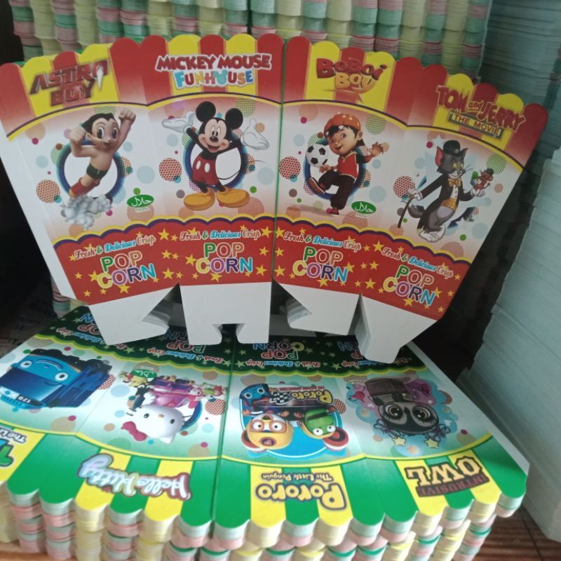 50PCS KERTAS POPCORN JUMBO / KOTAK POPCORN BESAR / KEMASAN POPCORN ...
