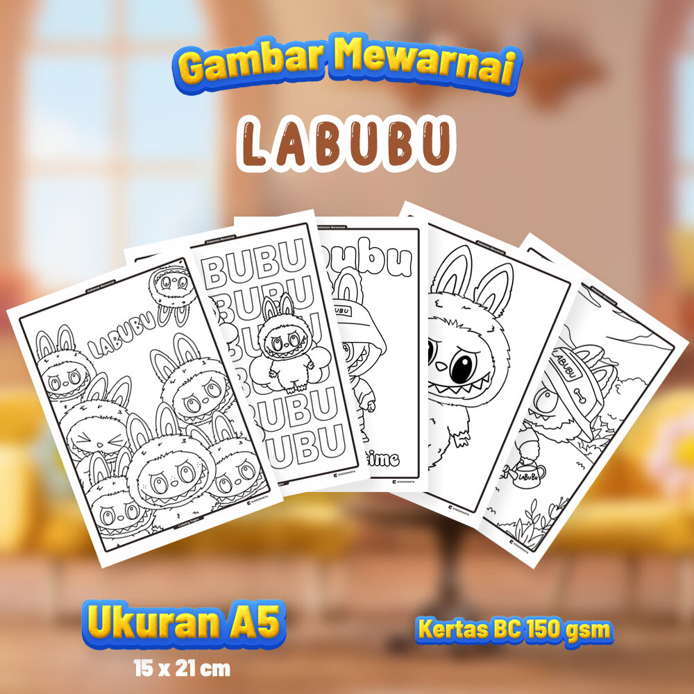 Gambar Mewarnai LABUBU Isi 20 Lembar Kertas BC Tebal | Lazada Indonesia