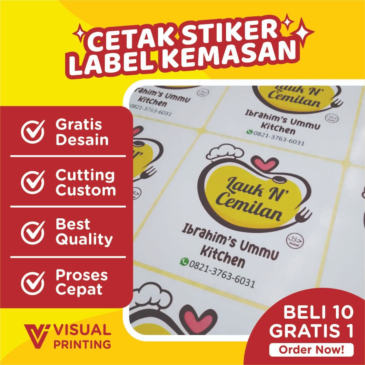Paket Stiker 10 Lembar Gratis 1 - COD - Stiker Label Minuman | Lazada ...