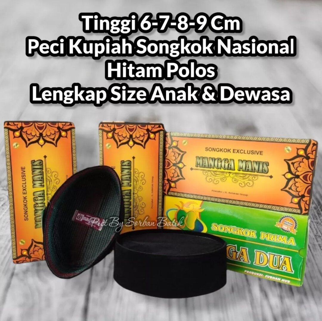 Songkok Prima Exclusive Mangga dua Manis Peci Hitam Anak Dan Dewasa ...