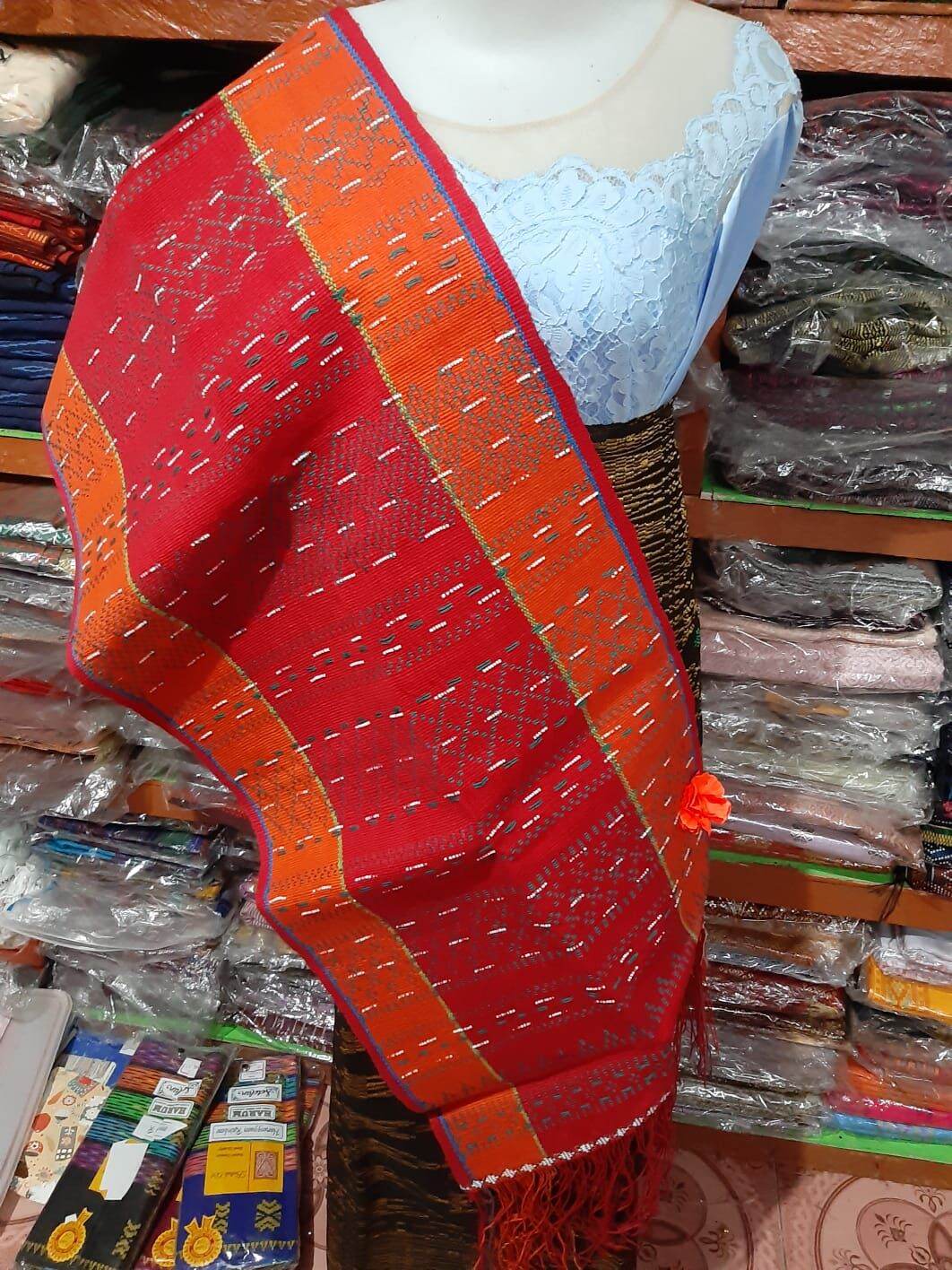 HANDE HANDE TARUTUNG NUANSA MERAH SELENDANG ETNIK BATAK TOBA | Lazada ...