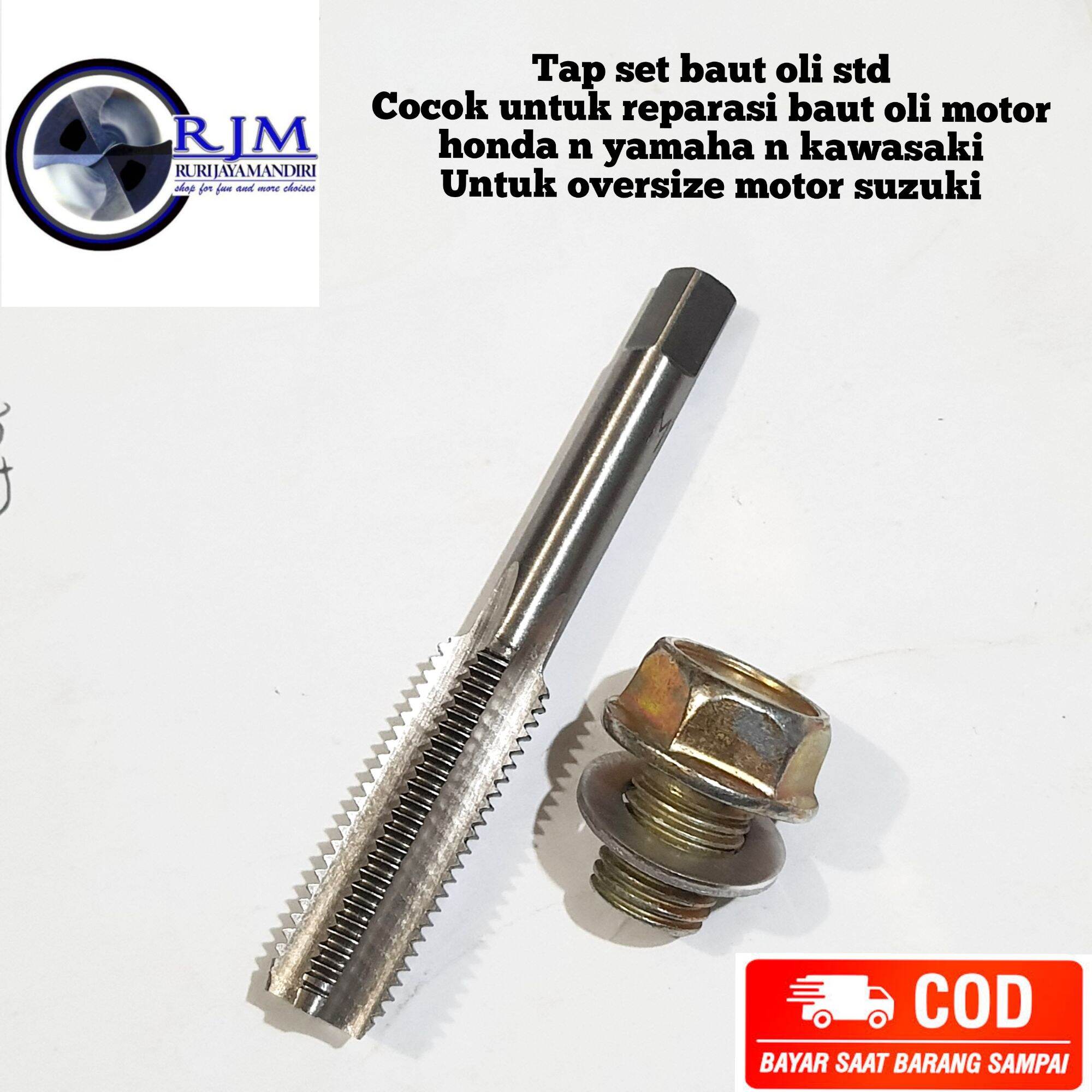 paket tap n baut oli set ring alumunium cocok untuk std motor Yamaha dll baut 17 kunci 12 ...
