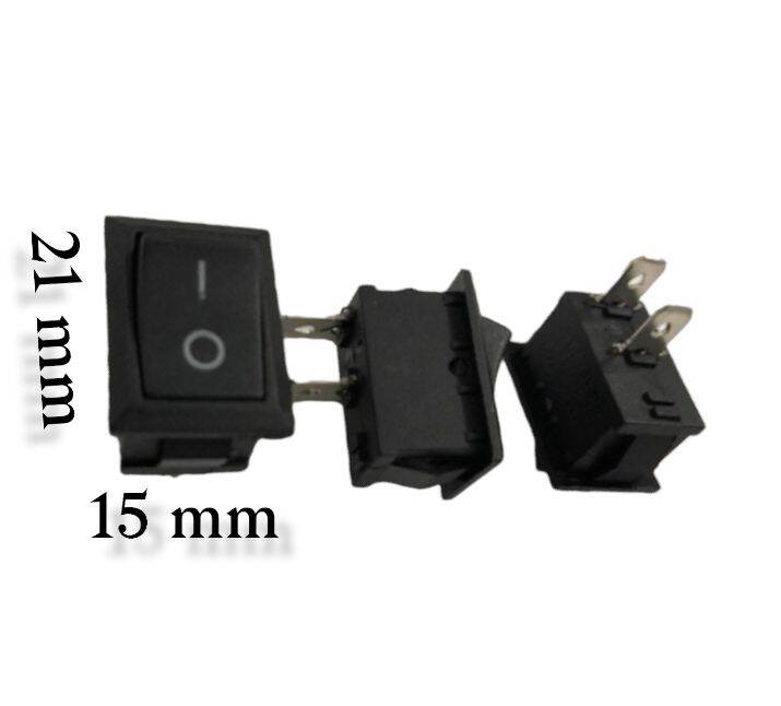 Saklar On Off 21x15mm Rocker Switch Kecil Hitam 2 Pin Switch 21x15 mm ...